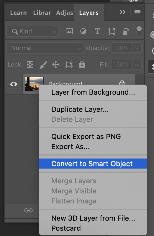 Can t Convert Layers To Smart Object Adobe Photosh Adobe Community 